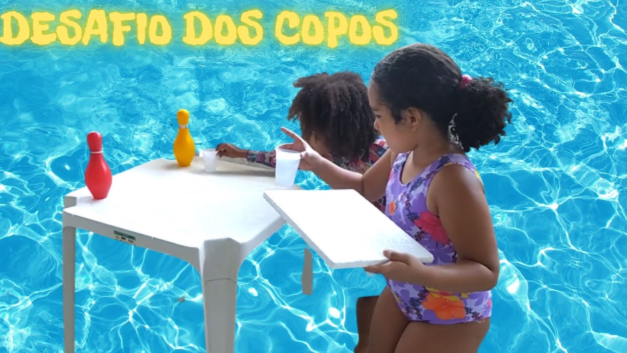 Desafio dos copos na piscina I Pool cup challenge - YouTube