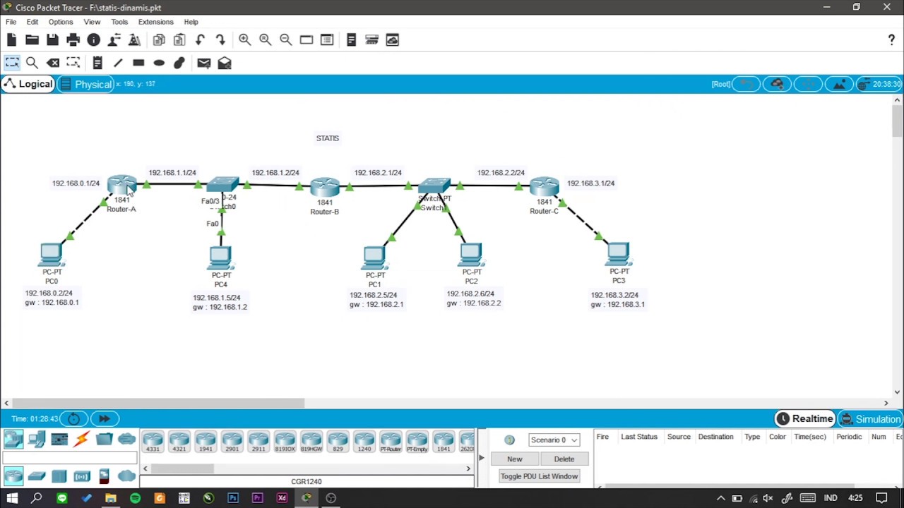 Routing Static dan Dynamic dengan Cisco Packet Tracer - YouTube