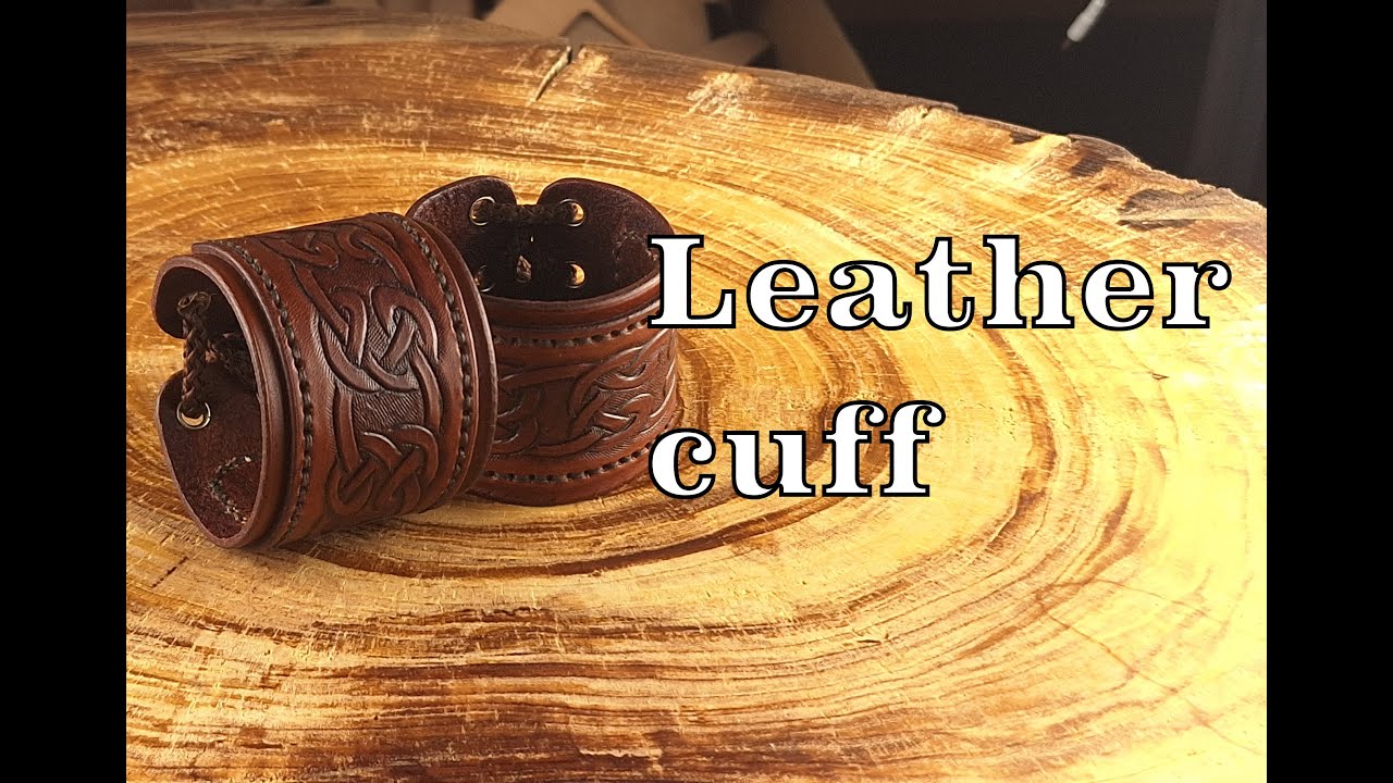 Making Leather Cuff | leather craft | DIY | ASMR - YouTube
