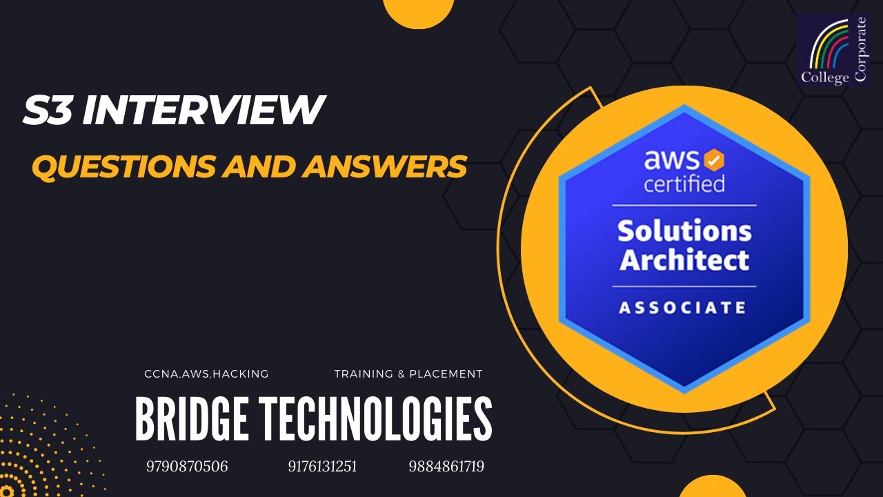 S3 interview Questions and Answers | AWS Training in Chennai | Bridge 9884861719 - YouTube