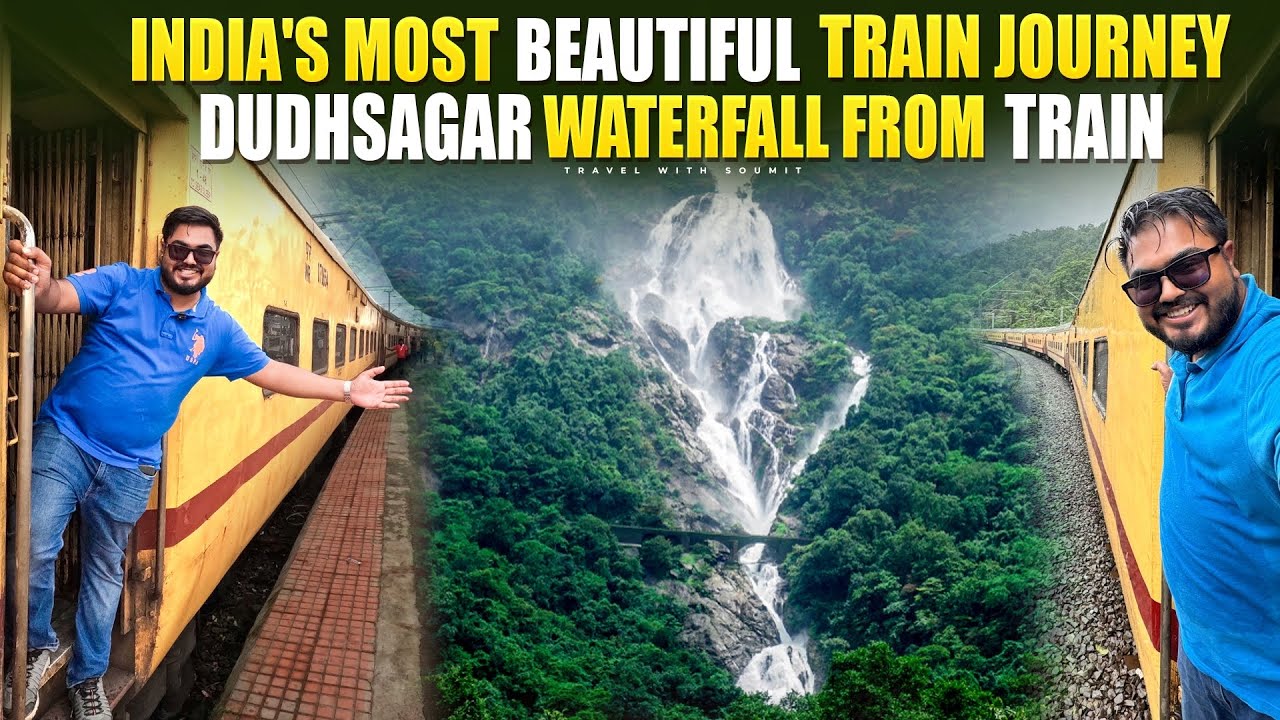 Train journey to DUDHSAGAR FALLS | Kolkata to Goa AMRAVATI Express ...
