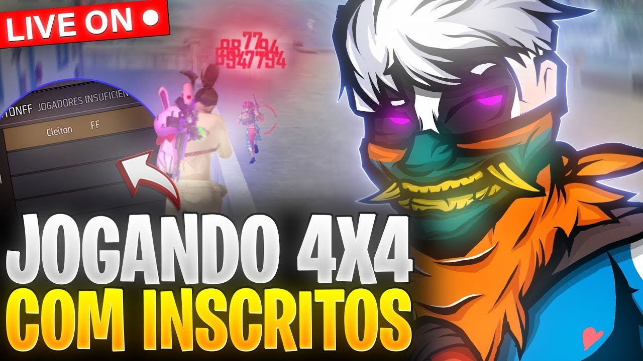 🔥 LIVE FF 🔥 FREE FIRE - AO VIVO 🔥 4X4 COM INSCRITOS 🔥 SALA ...