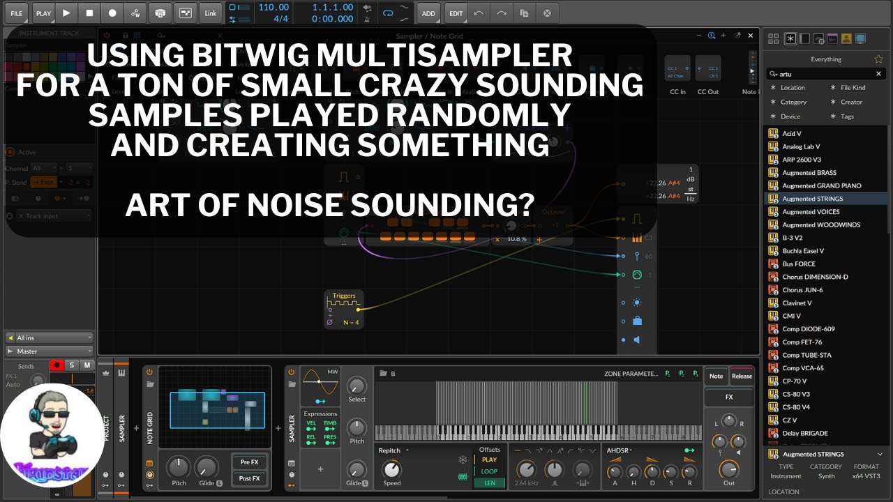 Making music with various "noise" samples in multisample - YouTube