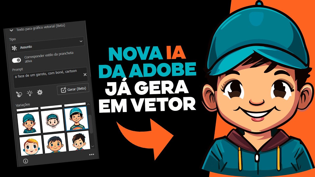 😱 A Inteligência artificial do adobe illustrator AGORA GERA VETORES ...