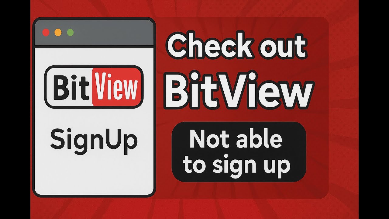 Check out BitView ( Not able to sign up ) | AquaTechFantasy - YouTube