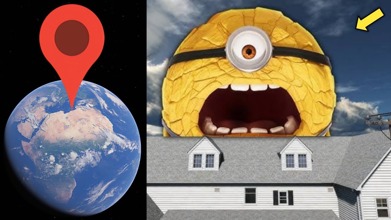 Mega Minions Jerry in Village on Google Earth?! - YouTube