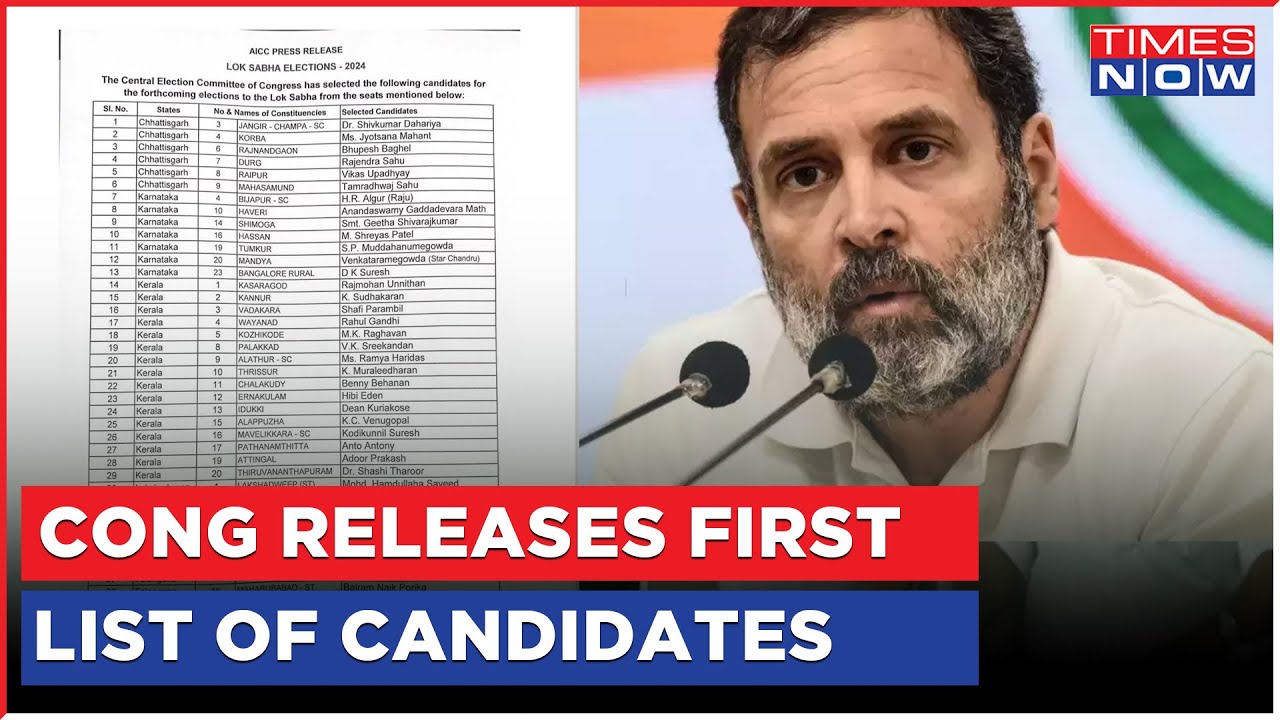 Congress Addresses Media After Releasing First List Of Candidates For ...