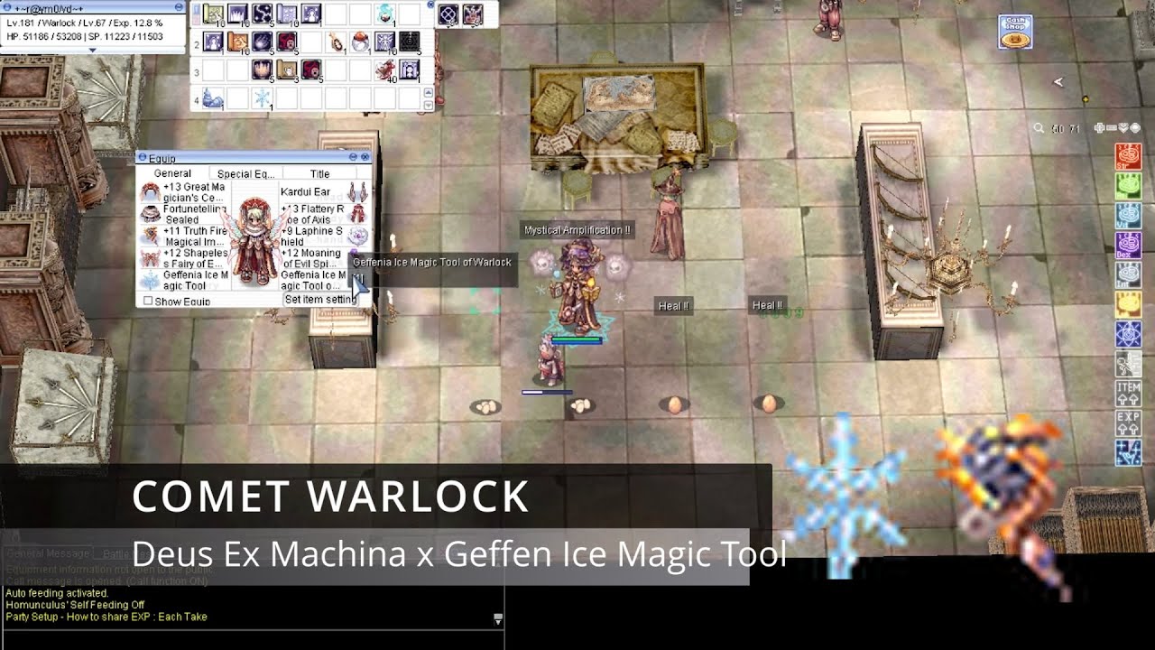 iRO: Comet Warlock | Deus Ex Machina & Geffen Ice Magic Tool - YouTube