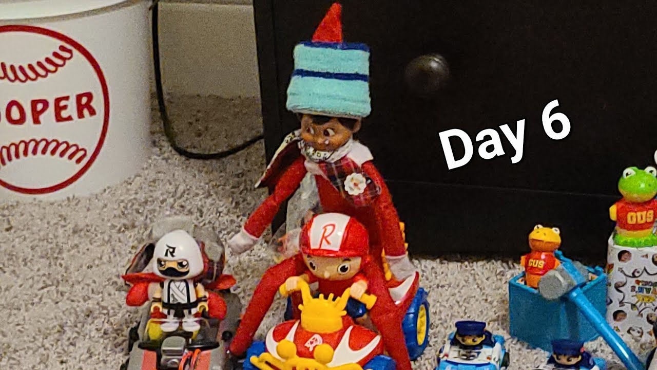 ELF ON THE SHELF DAY 6 Advent Racing with Ryan Bible Verse Christmas ...