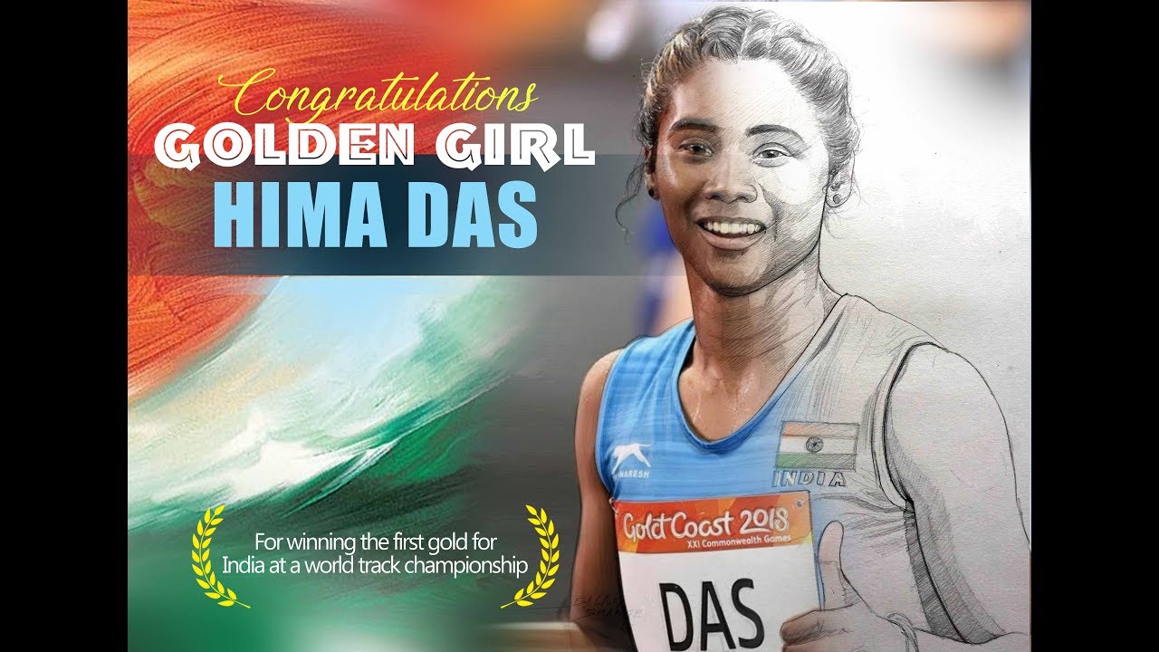 How to Draw Sketch of Hima Das | Athlete Wins Record Gold U20 ...