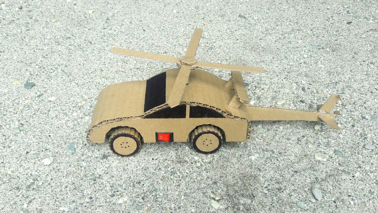 How to make a Helicopter Car | Cardboard Helicopter Car - DIY ...