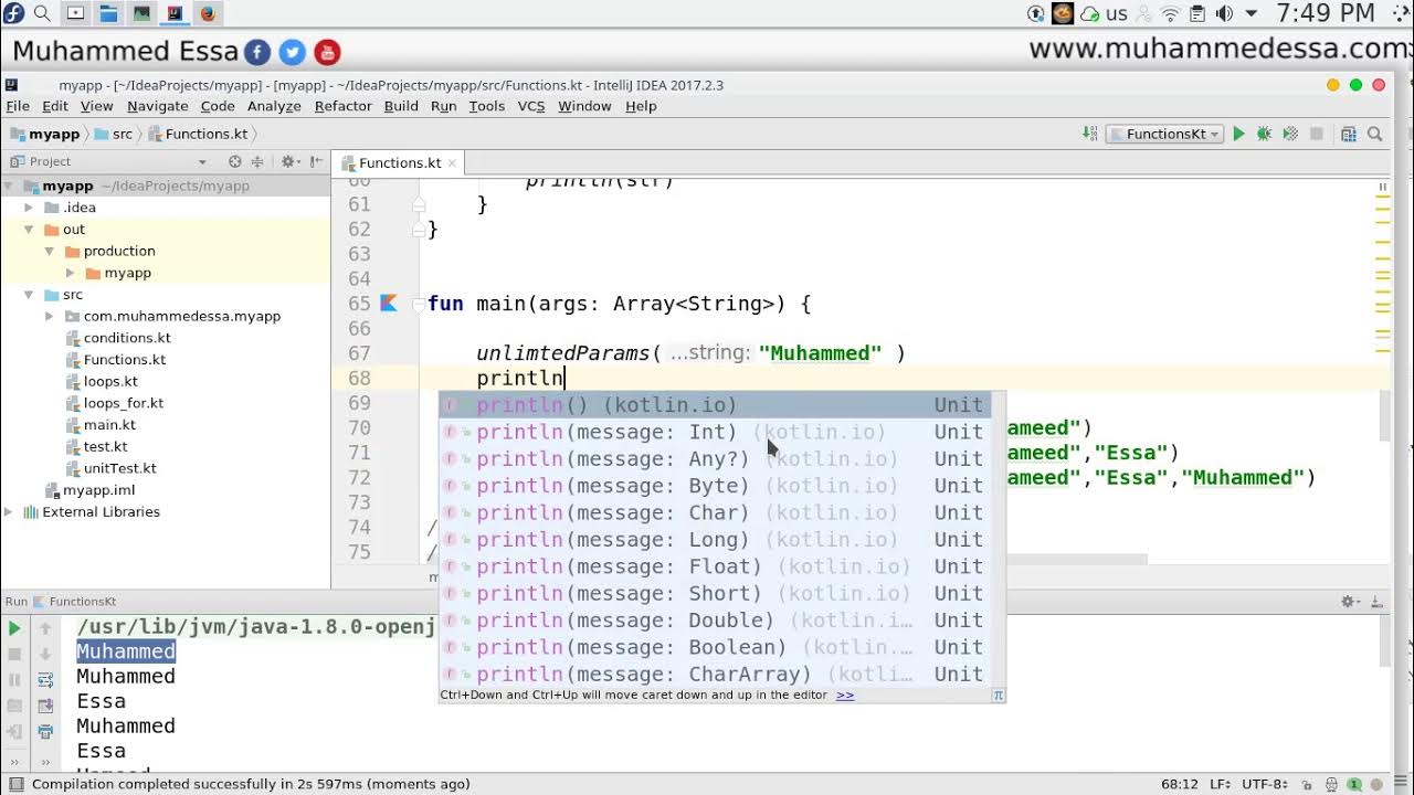 26 Kotlin basics Functions with unlimited parameters - YouTube