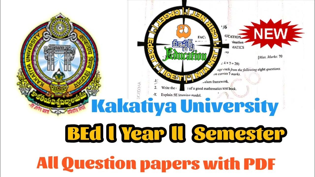 Kakatiya University BEd Semester wise Question papers I Year ll ...