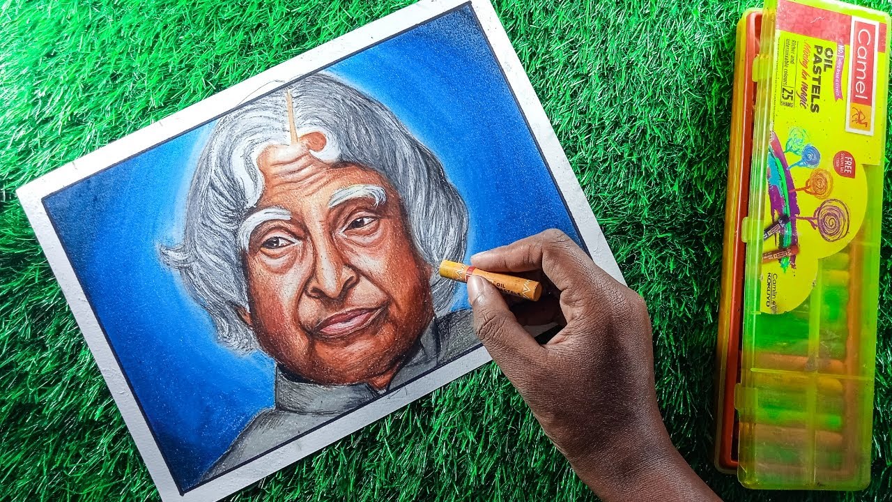 abdulkalam drawing easy step by step using oil pastel|kavinarts - YouTube