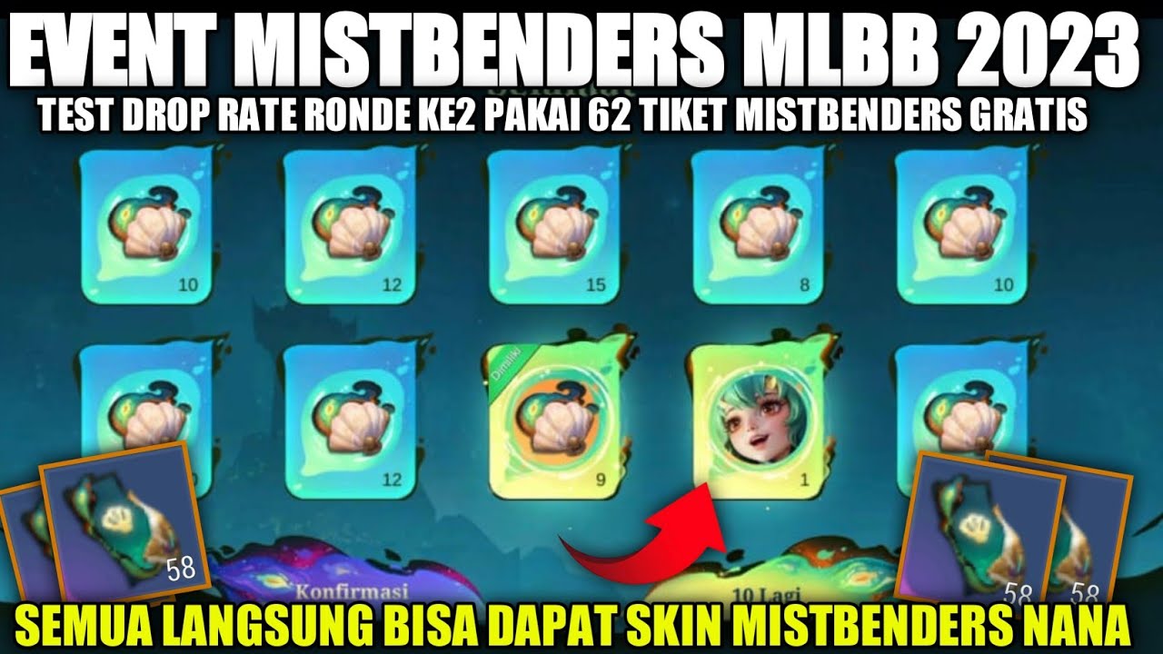TEST DROP RATE!! EVENT MISTBENDERS SKIN NANA ALDOUS 2023 || 62TIKET ...