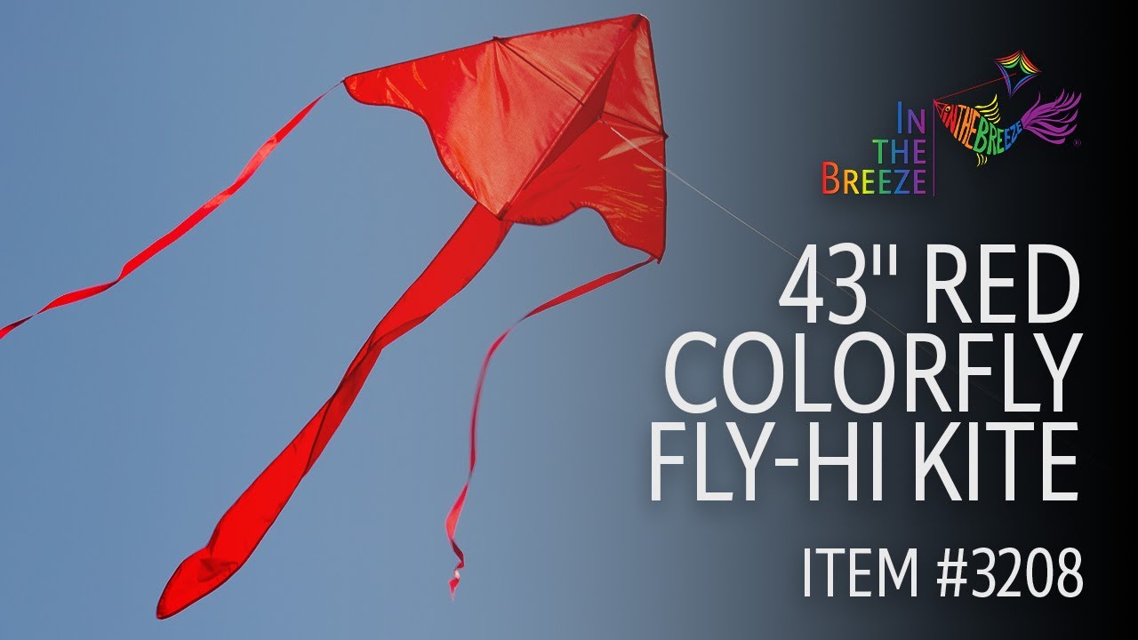 43" Red Colorfly Fly-Hi Delta Kite - In the Breeze - YouTube