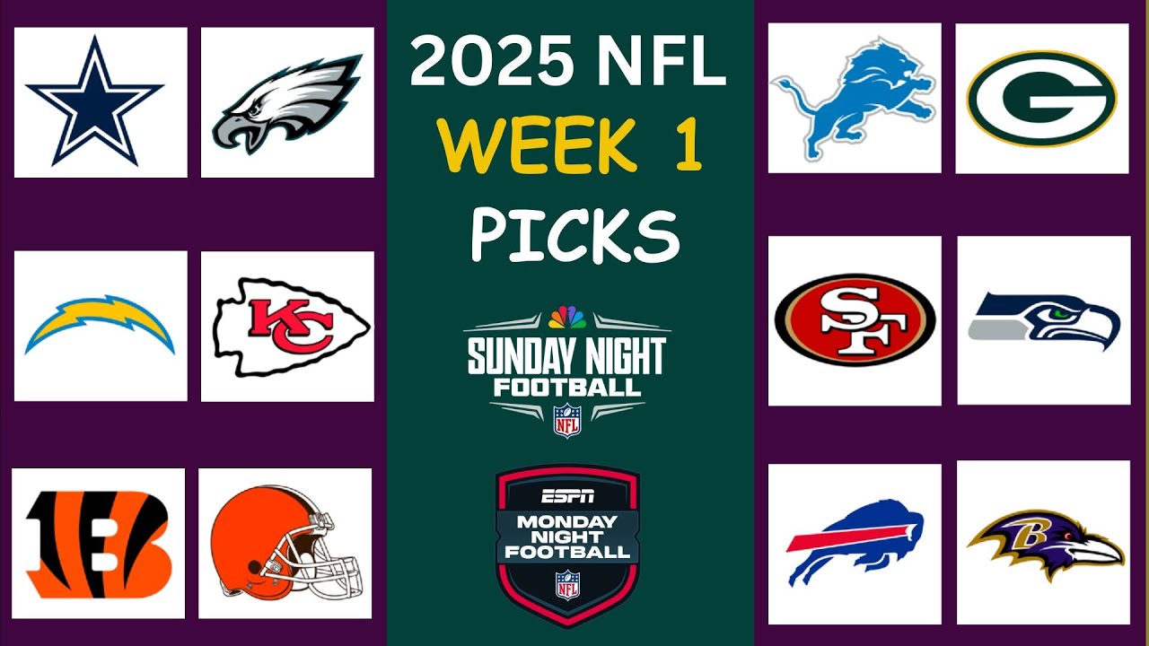 2025 NFL WEEK 1 GAME PICKS - FULL WEEK PREDICTIONS - YouTube