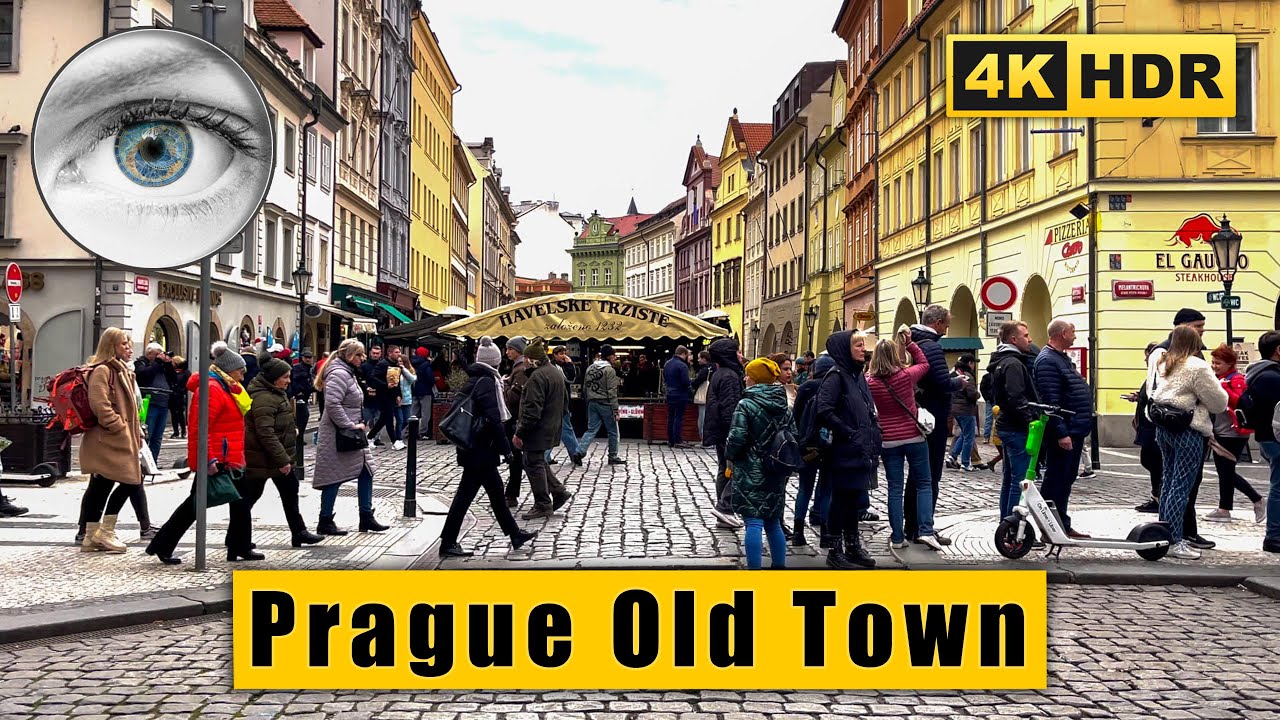 Prague streets of Old Town walking tour 🇨🇿 Czech Republic 4k HDR ASMR ...
