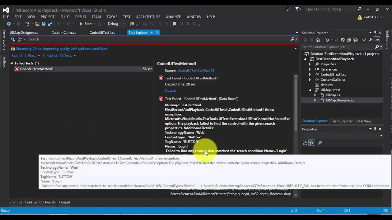 Hand Coding Web Application using Coded UI Test -- Part 15 (CUIT Video ...