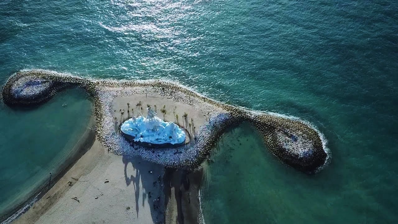 Two new iconic statues at Kuta Beach, Baruna God of the sea | Drone DJI ...