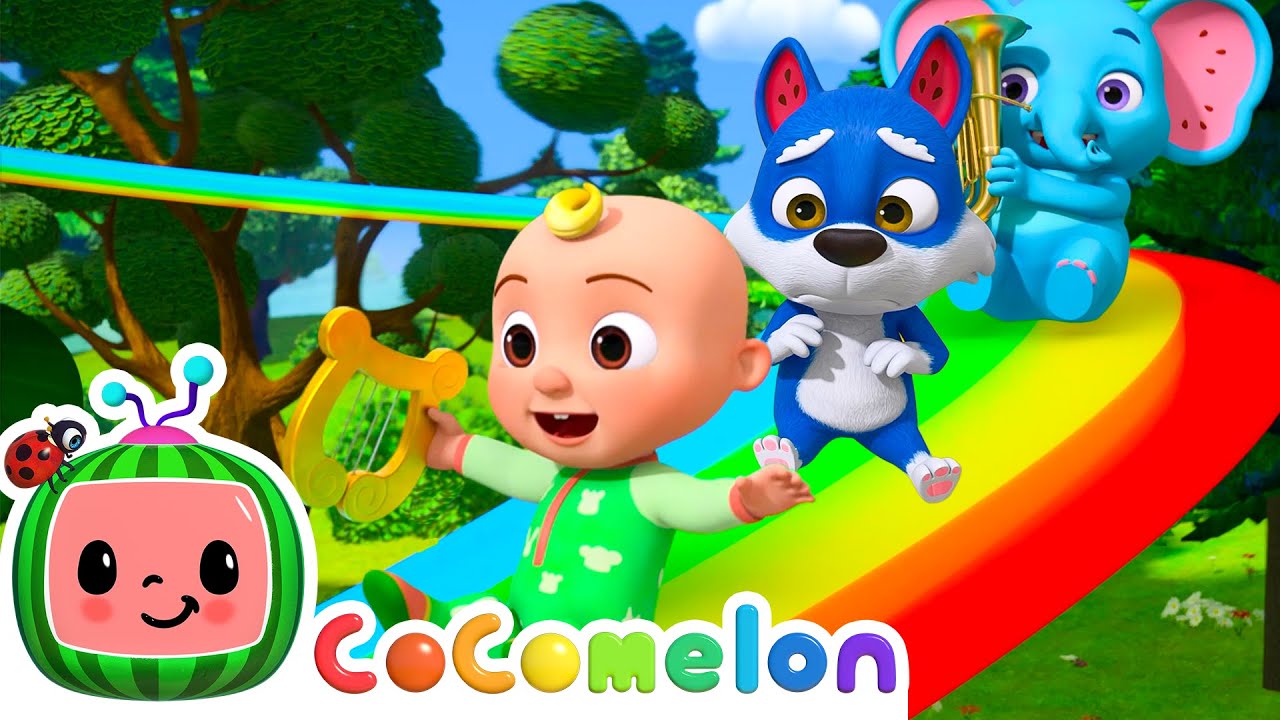 JJ's Rainbow Tree Slide | CoComelon Animal Time - Learning with Animals ...
