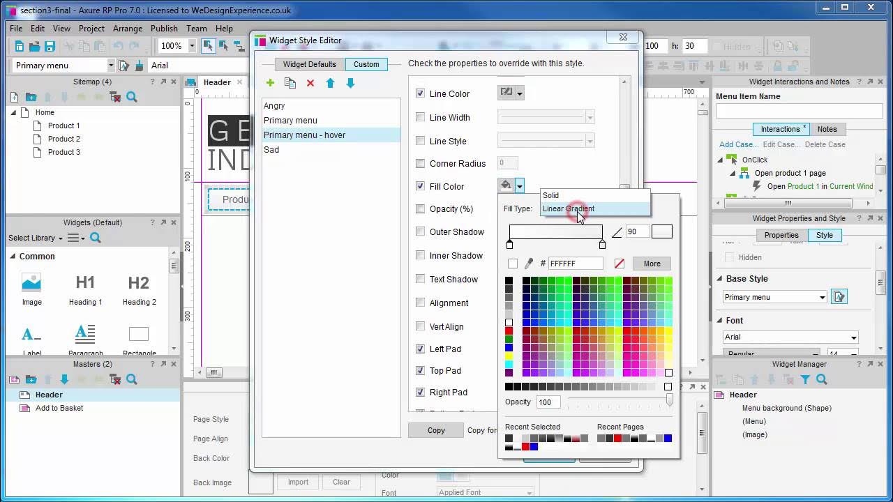3d. Adding Interaction Styles to Your Button Widgets - YouTube
