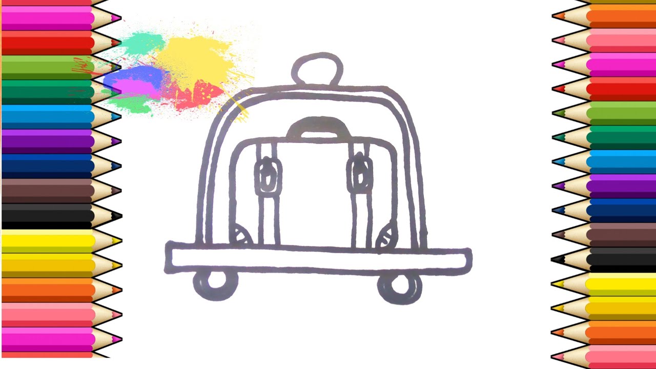 HOW TO DRAW A SUITCASE \ CÓMO DIBUJAR UNA MALETA \ COMMENT DESSINER UNE ...