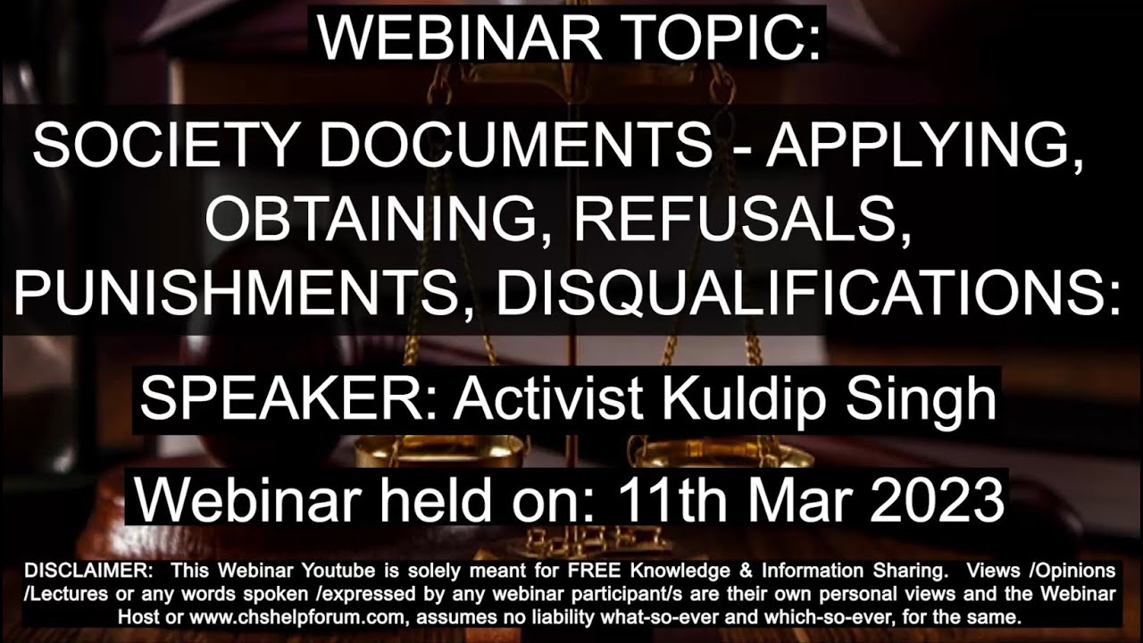 SOCIETY DOCUMENTS :APPLYING, OBTAINING, REFUSALS, PUNISHMENTS| Activist Kuldip Singh | 11th Mar ...