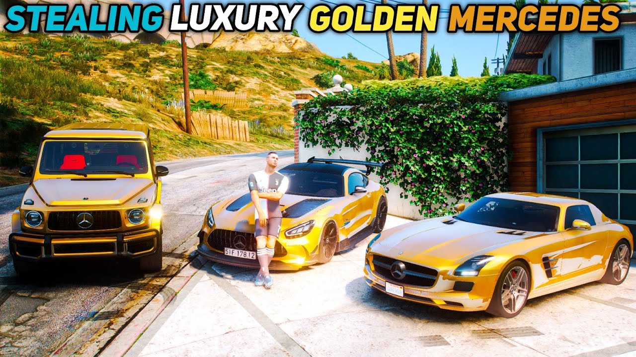 Gta 5 - Stealing Luxury Golden Mercedes With Cristiano Ronaldo! (Real ...