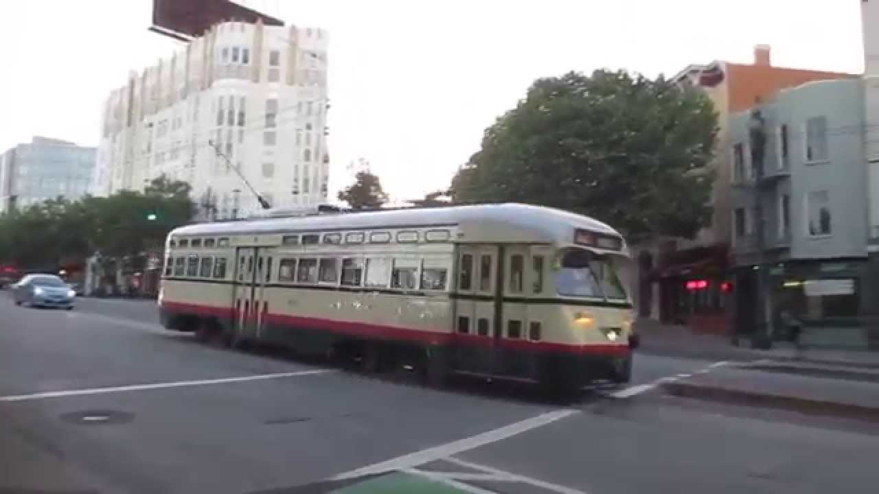 Muni F-Line Streetcars 1070 Newark 1015 Illinois 1072 Mexico City ...