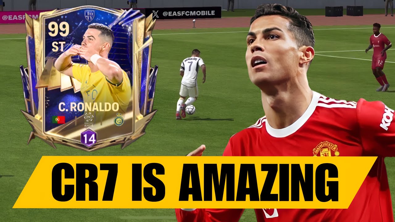 Amazing 99 CR7 Gameplay! UTOTY Ronaldo Player Review, Best ST in Game? EA FC Mobile #toty # ...