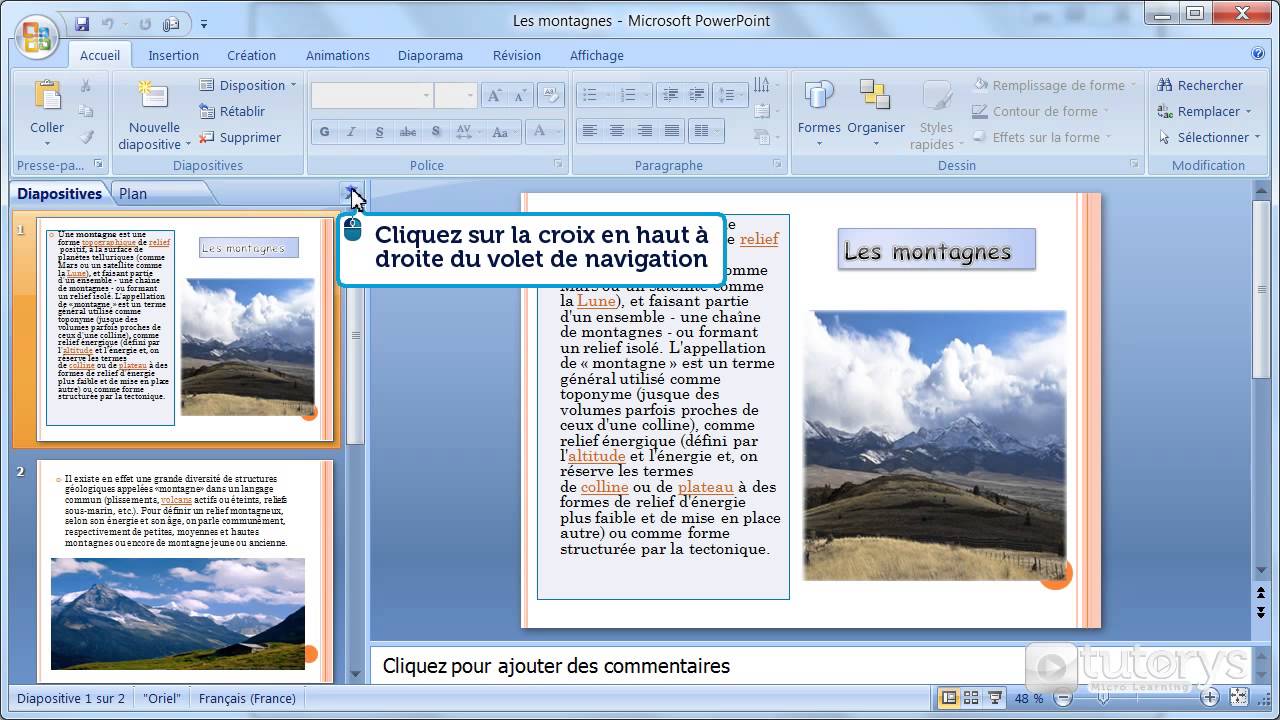 Comment gérer son espace de travail avec PowerPoint 2007 ? - YouTube