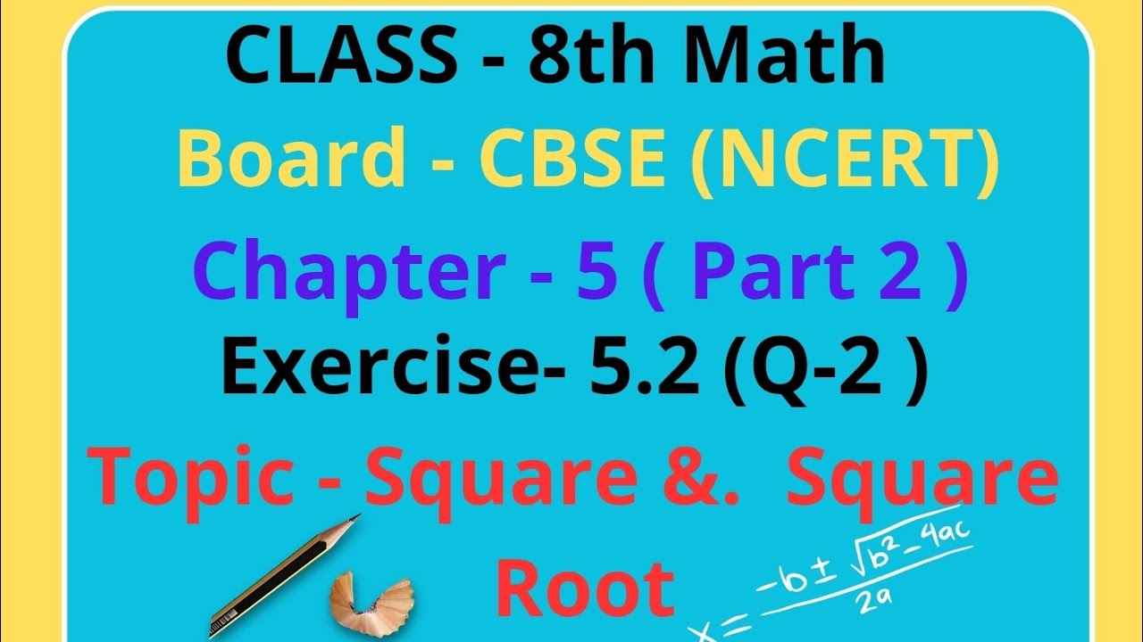 Class 8th CBSE Math chapter 5, Exercise 5.2 , Q.2 - YouTube