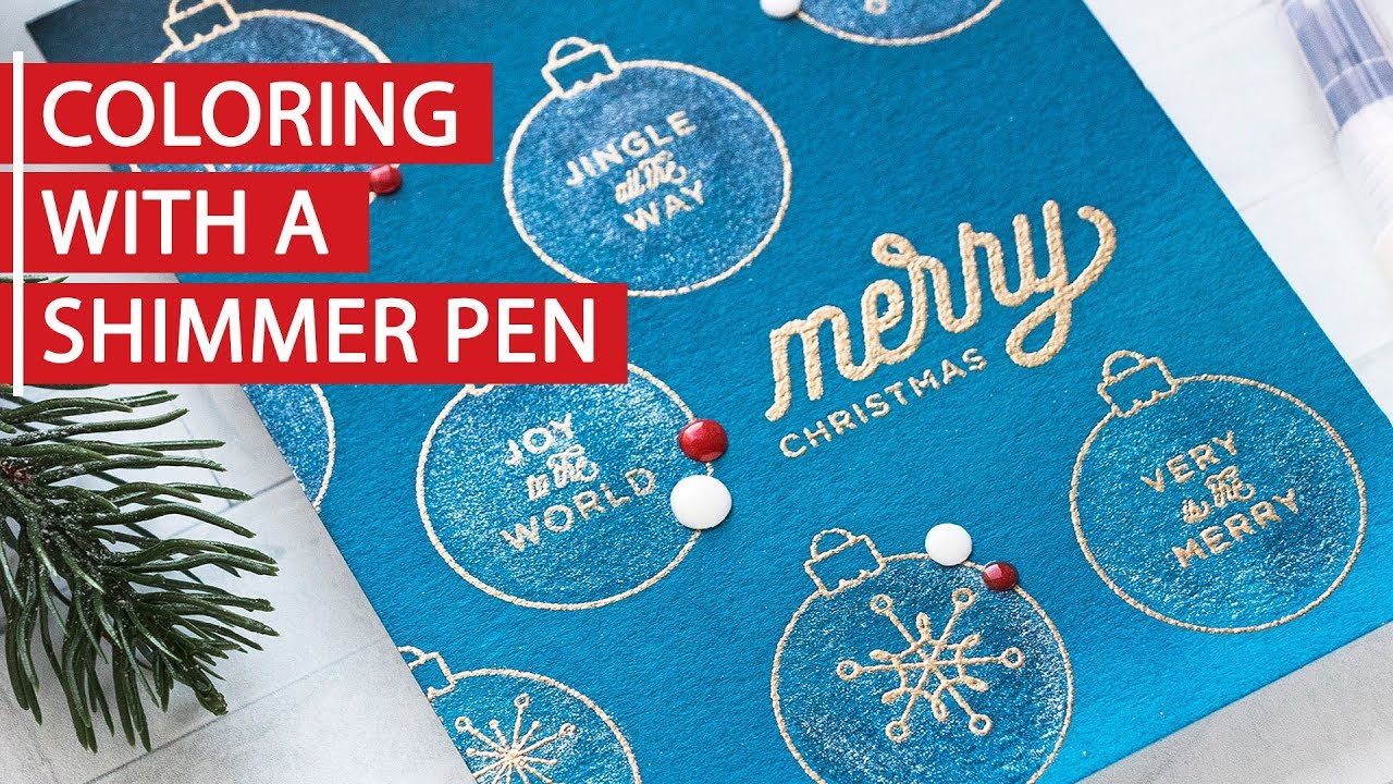 Christmas Coloring with a Shimmer Pen - YouTube