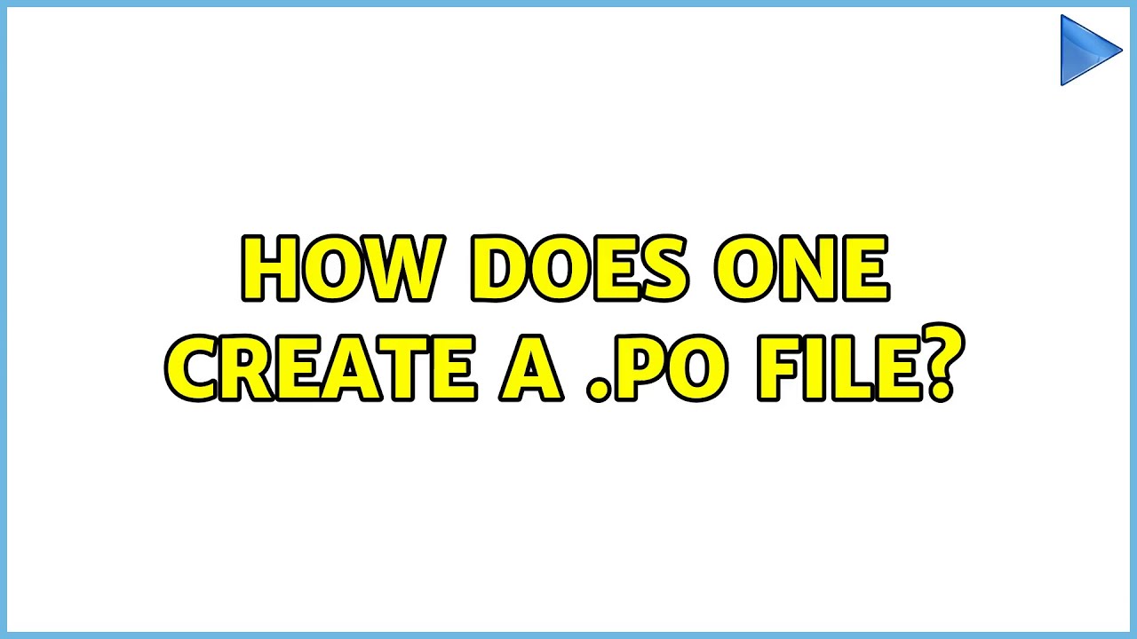 How does one create a .po file? - YouTube