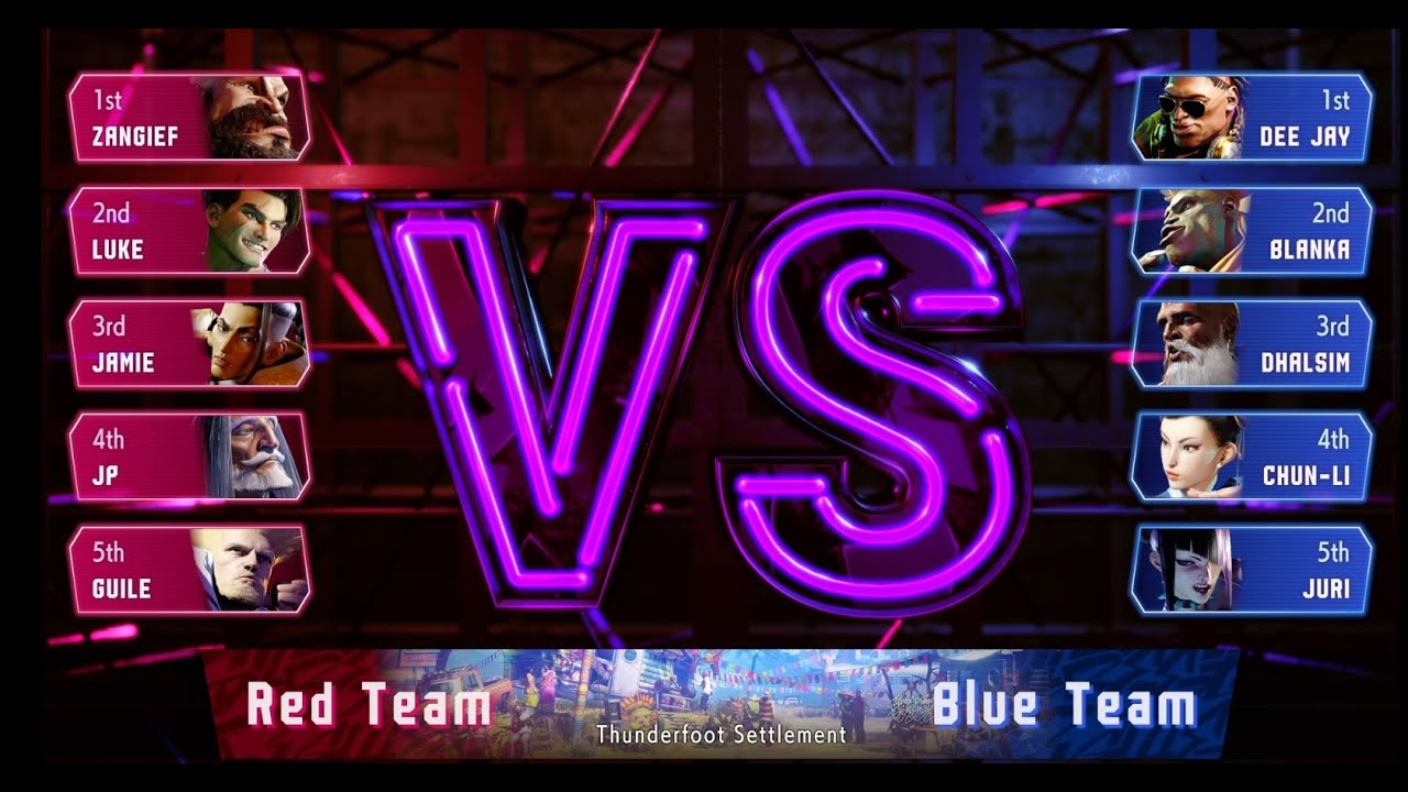 SF6 Team Battle Mode Zangief, Luke, Jamie, Jp, Guile VS Dee Jay, Blanka ...