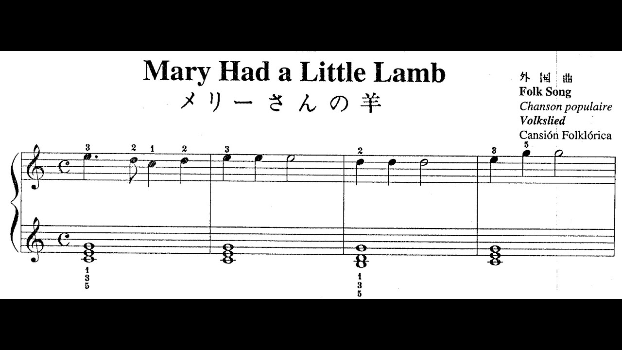 Mary Had a Little Lamb (Folk Song) Partitions, Score, Partitura. - YouTube