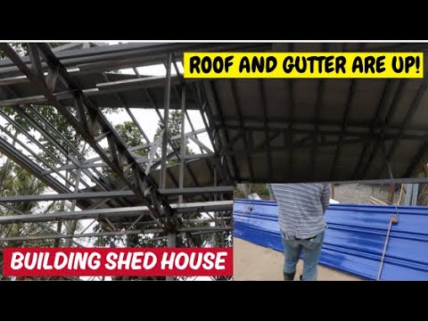 INSTALLING The ROOF And GUTTER | Building House In the Philippines ...