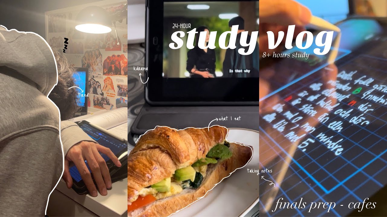 STUDY VLOG 🌱 8+ hours study, cafe hoping, notes, finals season + what i ...