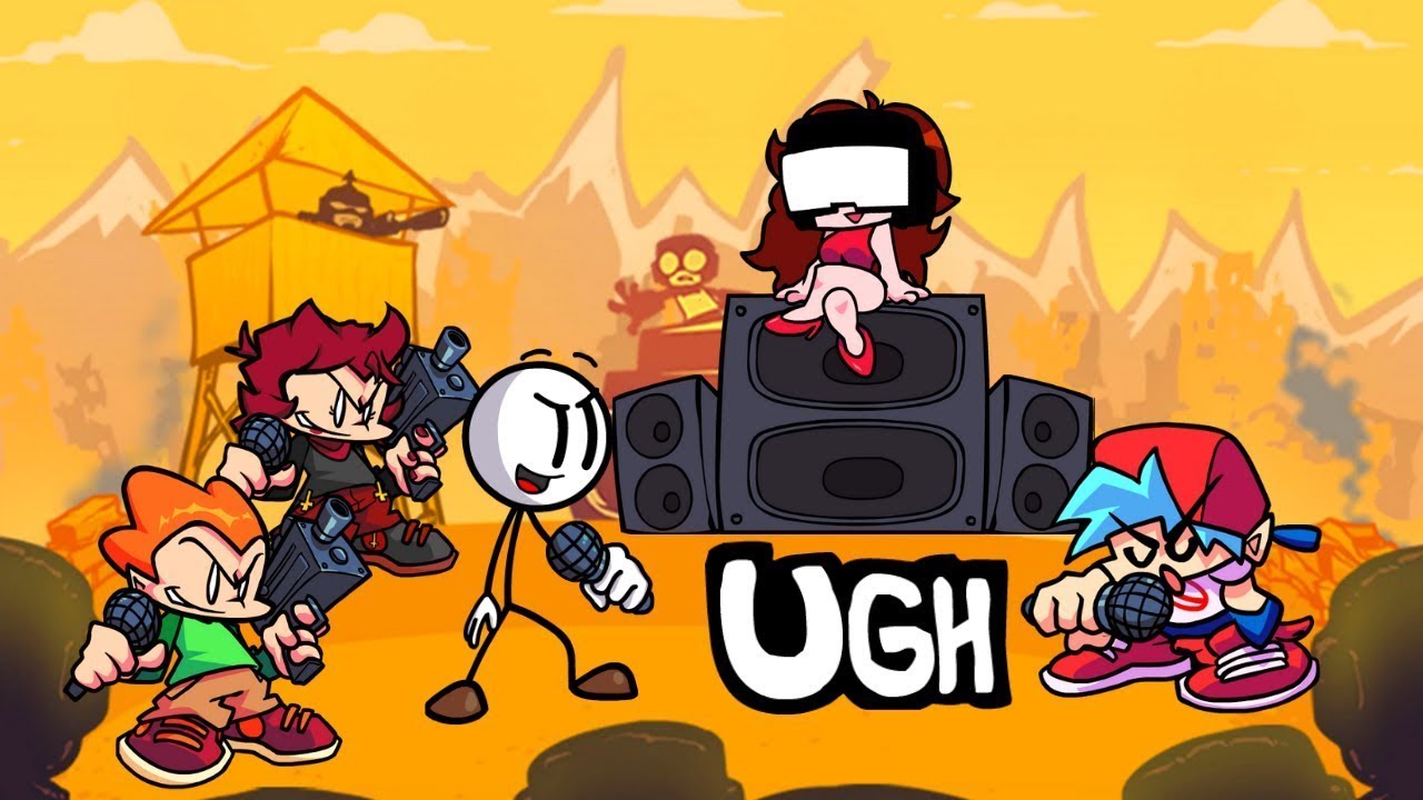 FNF "UGH" But Everyone Sings It & Different Skin mod is used - YouTube