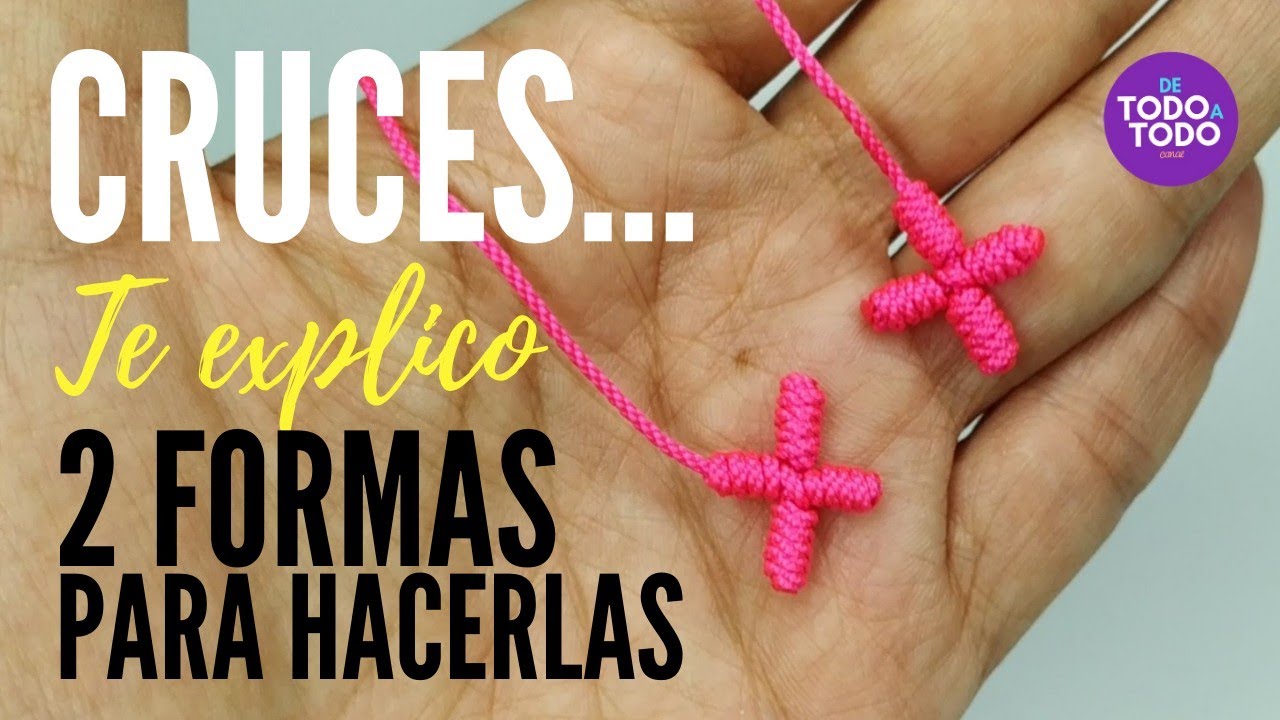 💜Cómo hacer CRUZ de hilo para pulsera, DENARIO o DECENARIO.👉 2 formas ...