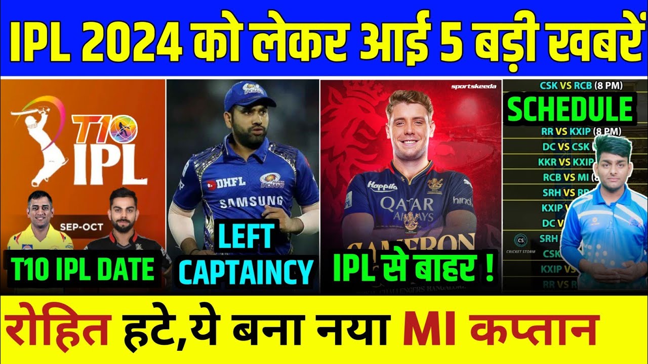 IPL 2024 Breaking - T10 Format of IPL | Rohit Left MI Captaincy | Dhoni ...