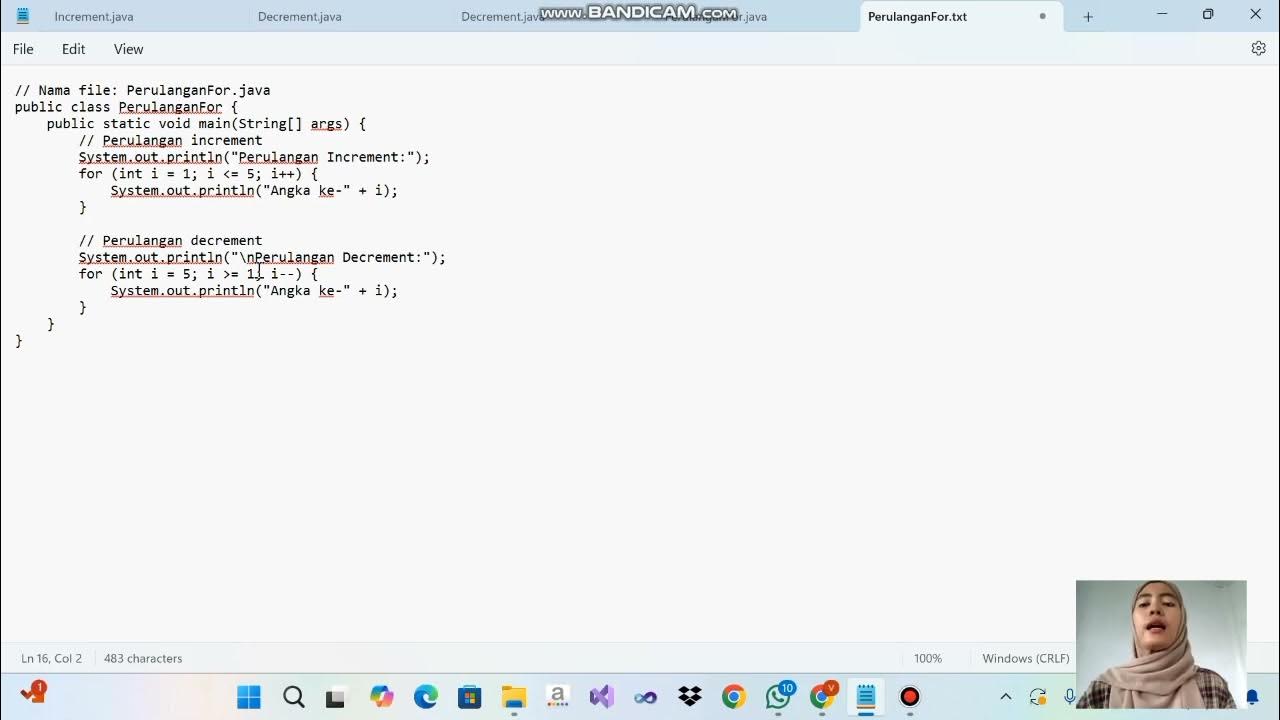 Tugas PEMROGRAMAN JAVA _ Kode PerulanganFor.java - YouTube
