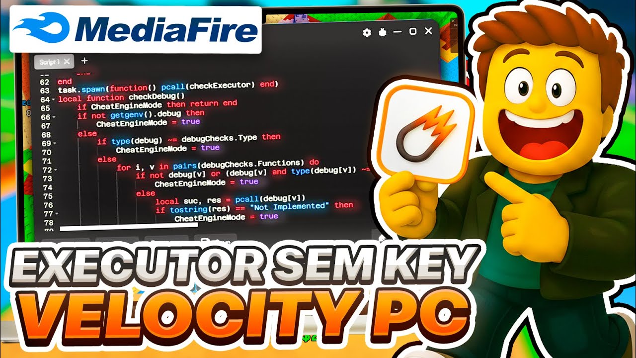 COMO BAIXAR EXECUTOR DE PC VELOCITY SEM KEY E COLOCAR SCRIPT NO ROBLOX ...