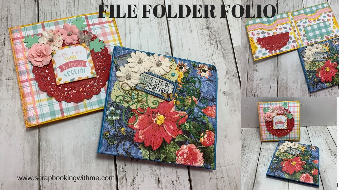 UPCYCLE FILE FOLDERS INTO BEAUTIFUL FOLIO & FREE PDF - YouTube