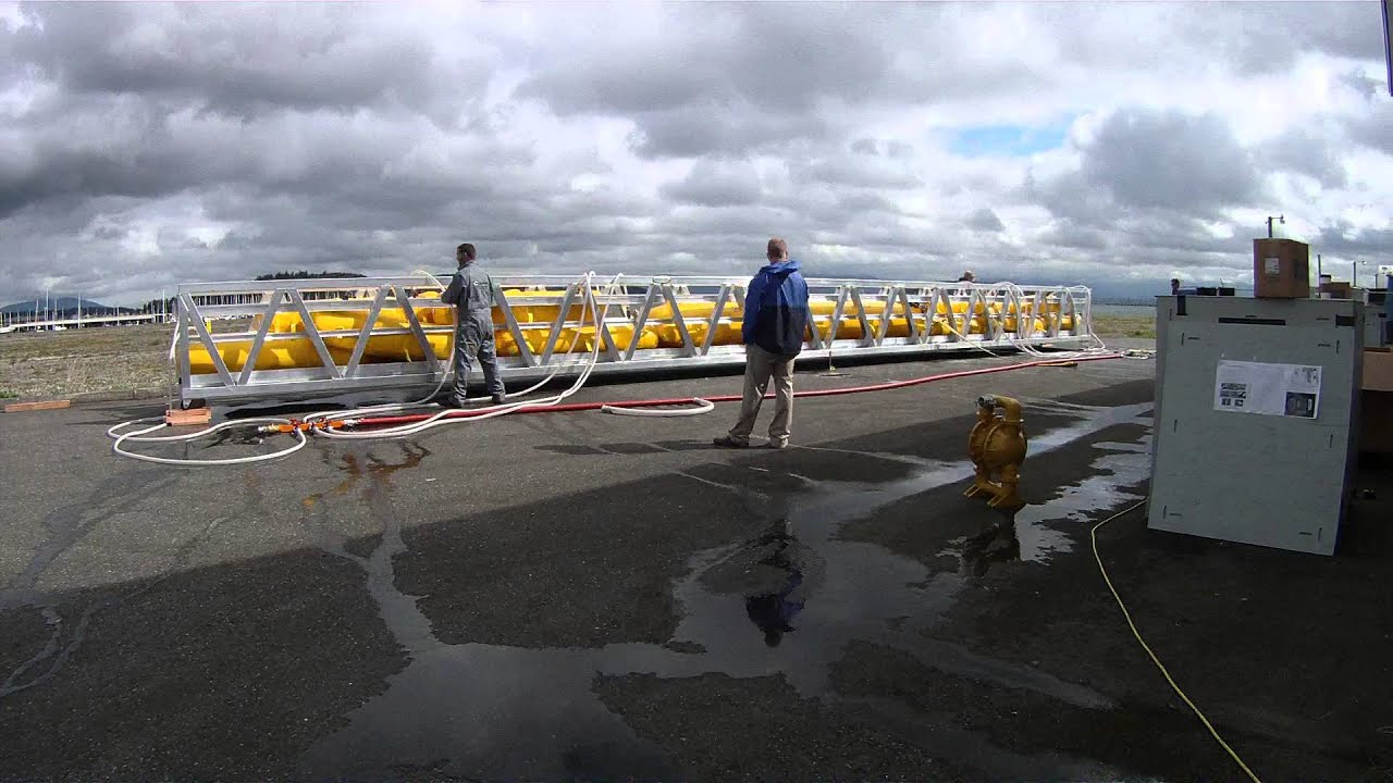 NW Docks and Canflex Water bag gangway load test - YouTube