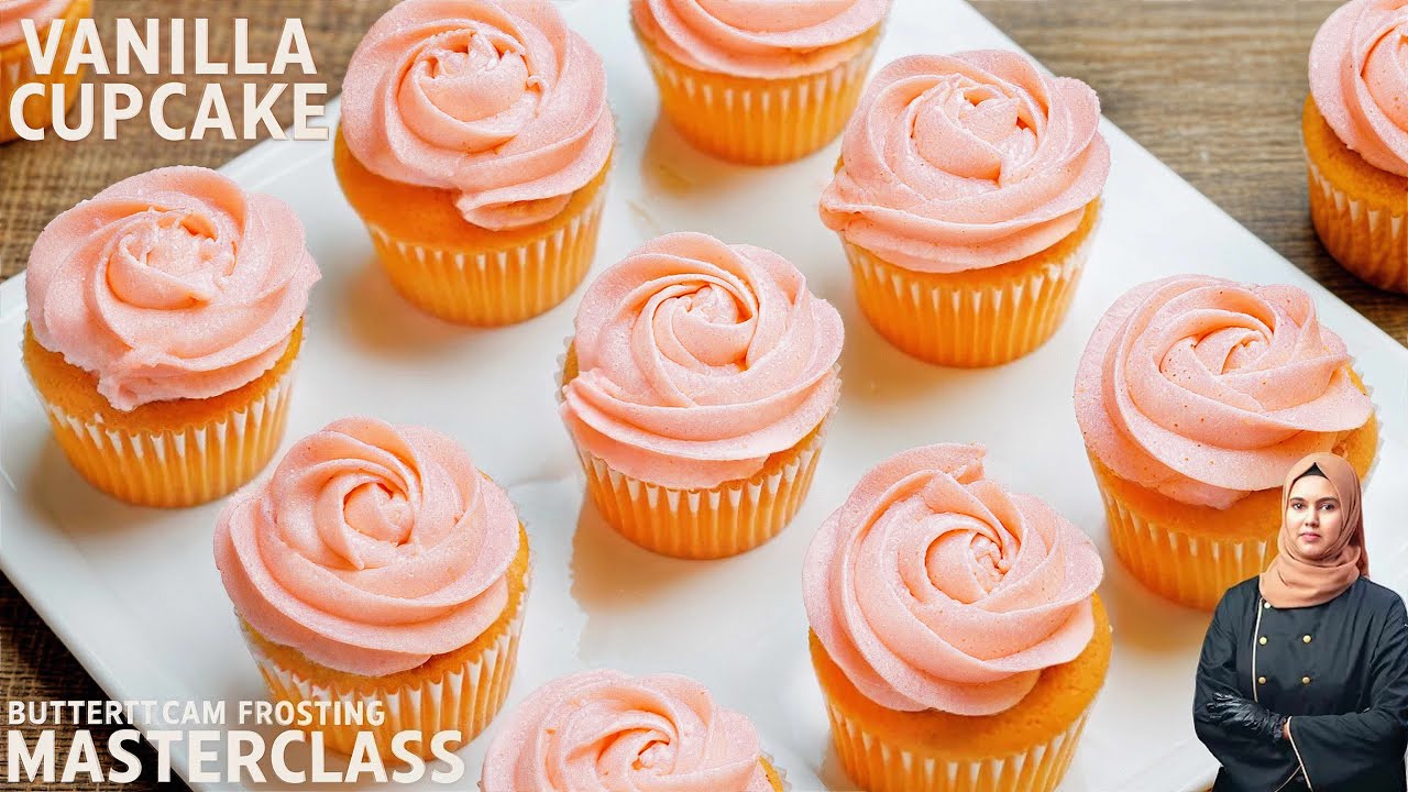 The Perfect Vanilla CUPCAKE With BUTTERCREAM Frosting | Masterclass ...