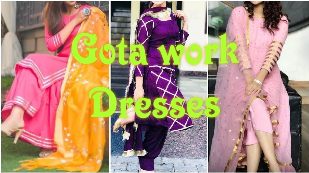 Beautiful Gota work dresses 2021 #Gota pati frocks #Gota pati plane ...