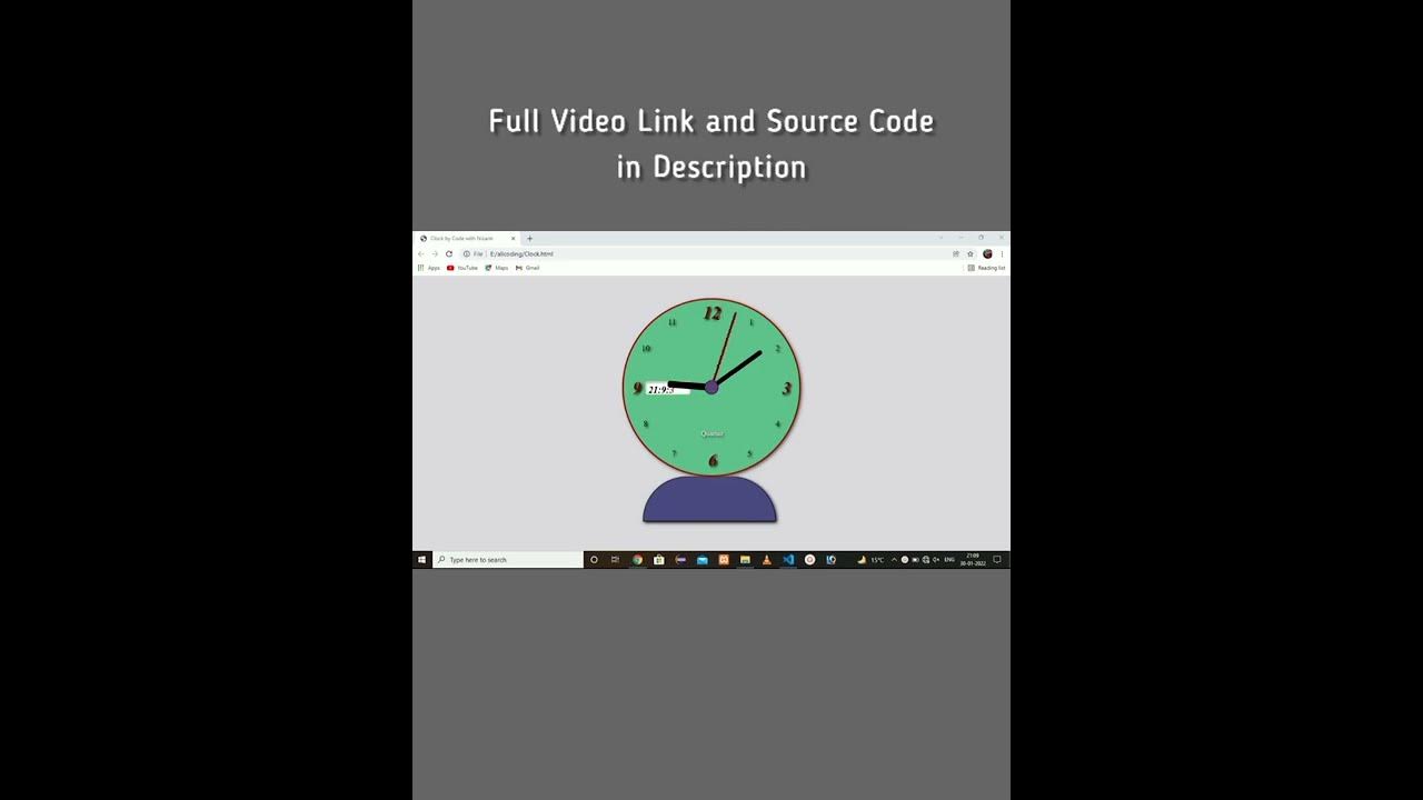 Clock 🕒 Using Html Css And Javascript Code With Nizami Shorts Youtube 4055