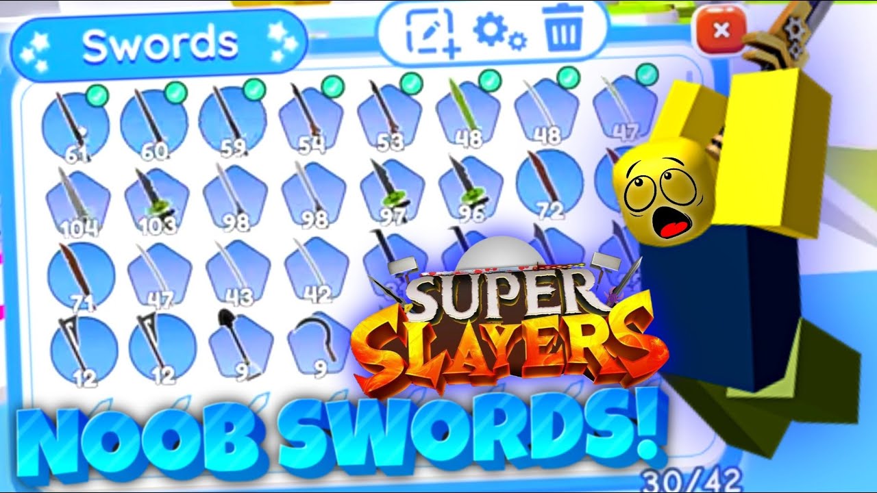 NOOB COLLECTION OF SWORDS! Roblox "Super Slayers" Zone Walkthrough! #1 - YouTube